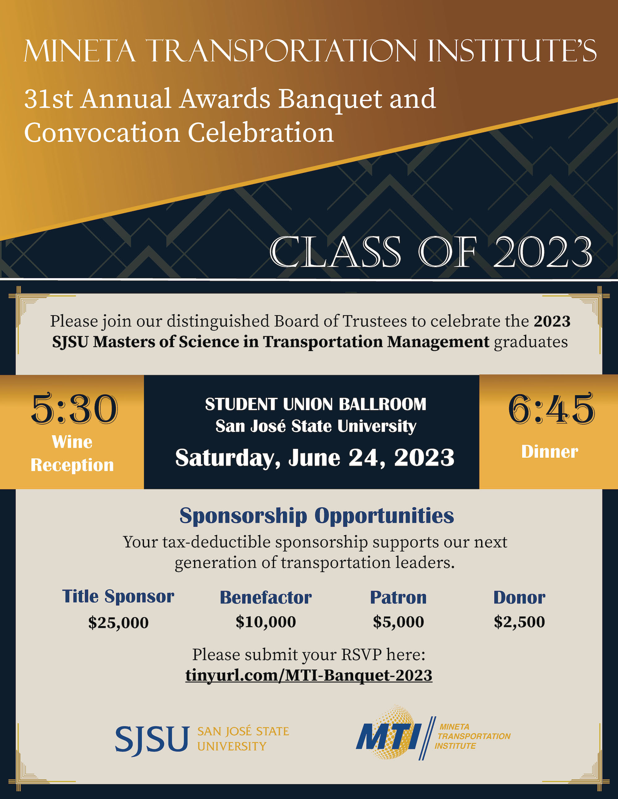 31st Annual Awards Banquet and Convocation Celebration | Mineta Transportation Institute
